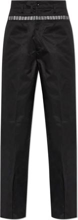 Maison Margiela Homme, Pantalons, Noir, Taille: S Pantalon Regular &agrave; Ceinture &agrave; Carreaux