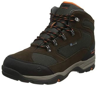 Hi-Tec Homme Storm Wp Wide Chaussure de marche, Chocolat Noir Taupe Noir Orange Brûlé, 43 EU Large