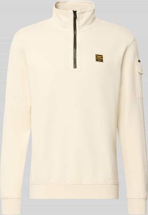 PME Legend Regular Fit Sweatshirt Baumwoll-Mix mit Troyer-Kragen