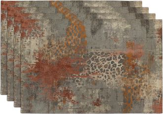 Generic Rustikale Tischsets mit Herbstmotiv in Grau und Orange, dekorative Tischsets für Esszimmer, rutschfest, waschbar, für drinnen und draußen, Party-Tisch