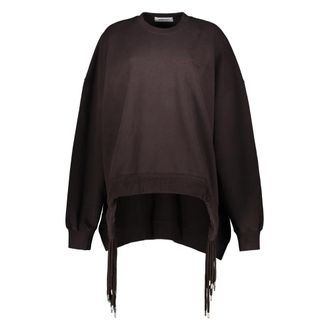 AMBUSH Gerippter Kragen Baumwoll-Sweatshirt mit asymmetrischem Saum - - Sweatshirts & Hoodies - Damen - Braun - XS