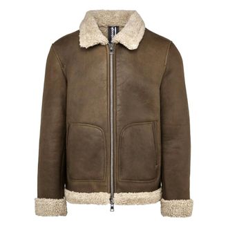 Bomboogie Homme, Vestes, Brun, Taille: 2XL Veste en cuir doubl&eacute;e Sherpa