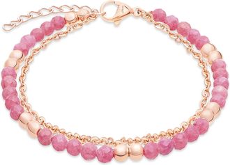 s.Oliver Bracelet - Elegantes Armband aus poliertem Edelstahl - ros&eacute;gold - Ankerkette verstellbar bis 20 cm - wasserfest & hautfreundlich