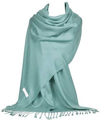 GFM &Eacute;charpe style pashmina - Toutes saisons - Tissage serg&eacute; doux - B9, B9-pnl - Bleu canard, L