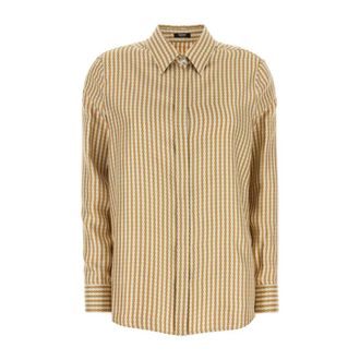 Versace Pinstripe Chain Seidenhemd - - Blouses & Shirts - Damen - Beige - S