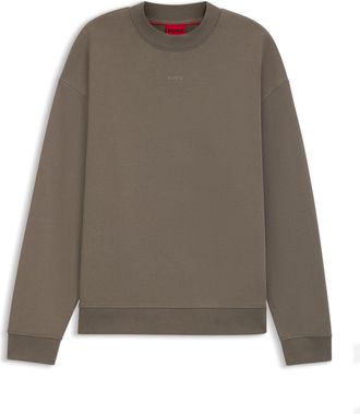 HUGO BOSS Herren Dapocrew Sweatshirt aus Baumwoll-Terry mit Logo-Print Grau XXL