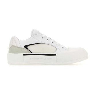 Alexander McQueen Canvas und Leder Plimsoll Sneakers - - Shoes - Herren - Wei&szlig; - 41 EU