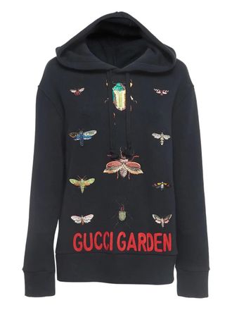 Gucci hoodie à broderies - Noir
