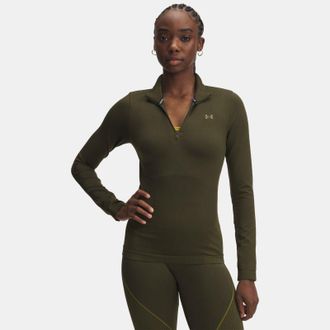Under Armour Vanish Seamless Oberteil mit ¼-Zip für Damen Expedition Grün / Canteen Grün / Canteen Grün XL