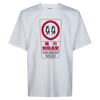 44 Label Group Homme, Tops, Blanc, Taille: XS T Shirt MM Stampa Frontale