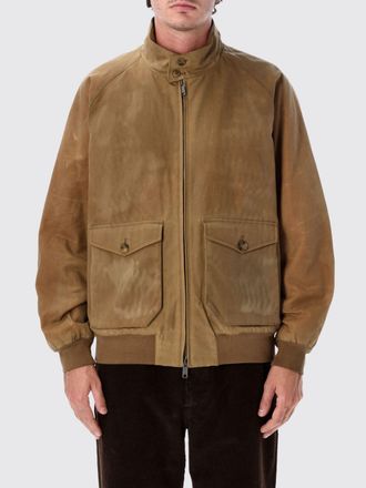 Baracuta Blouson bomber en daim avec col montant et fermeture zipp&eacute;e