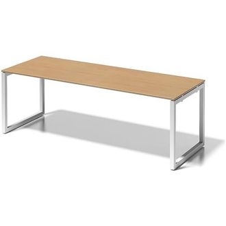 Bisley Cito Schreibtisch, 740 mm h&ouml;henfixes O-Gestell, Metall, Bc396 Dekor Buche, Gestell Verkehrswei&szlig;, 80 x 220 x 85 cm