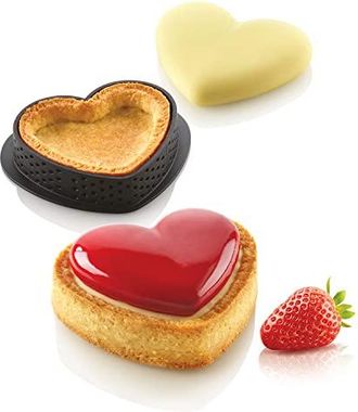 Silikomart 25.317.13.0065 KIT MINI TARTE PETIT AMOUR, Silikon, White