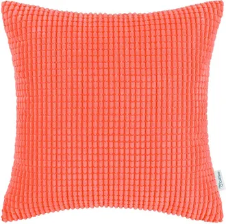 CaliTime Kissenbezüge Kissenhülle Kissenbezüge Kissenhülle Kissenbezug Komfortable Supersoft Corduroy Corn Striped Both Sides Dekokissenbezug 40cm x 40cm Livin