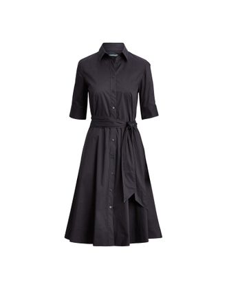 Ralph Lauren BELTED COTTON-BLEND SHIRTDRESS
