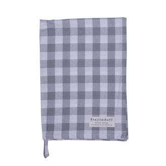 Krasilnikoff Geschirrtuch - Large Checkered/Groß Kariert, (Grey)