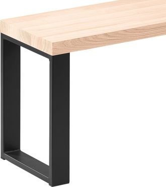 Lamofootwear Manufaktur Sitzbank Esszimmer Holzbank 30x100x47 cm, Möbelfüße Simple Schwarz/Roh, LSB-01-A-001-100-9005S