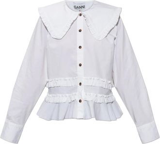 Ganni Damen, Blusen & Hemden, Wei&szlig;, XLGr&ouml;&szlig;e