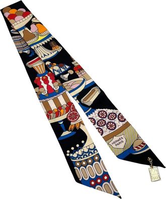 Herm&egrave;s Silk La Patisserie Francaise Charm Twilly