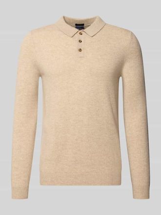 Christian Berg Slim Fit Strickpullover aus reinem Kaschmir mit Polokragen
