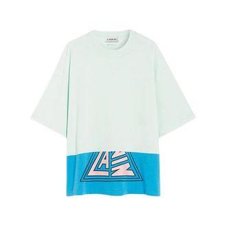 Lanvin T-Shirt mit strukturierter Dreiecks-Print - - Tops - Herren - Blau - 2XS