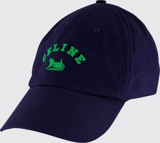 Celine Baseballkappe aus Baumwolle mit kontrastierendem gesticktem Logo