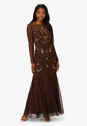 Adrianna Papell Abendkleid Bead Long Sleeve Dress Glamour&ouml;s, schimmernd, stilvoll