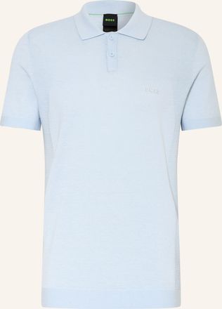 HUGO BOSS Strick-Poloshirt Momentum Lite Regular Fit blau