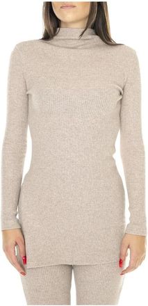 Thinking Mu Femme, Pulls, Beige, Taille: 38 FR Pull &agrave; col roul&eacute; c&ocirc;tel&eacute;