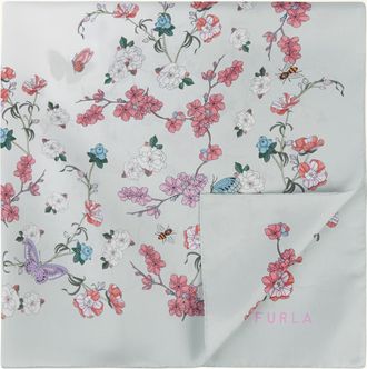 Furla Tortona Schal Toni Color Cristallo Mehrfarbig Seide Mit Bloom-print Damen