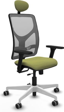 Piqueras y Crespo &Uuml;berwachungsstuhl mit 3D-Armen, h&ouml;henverstellbarer Lendenwirbelst&uuml;tze und festem Kopfteil, ausgestattet mit Syncro/Traslack und Schneideschaum, Grau/O