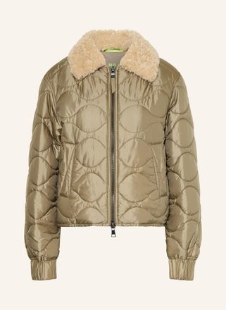 No.1 Como Steppjacke Massa Mit Abnehmbarem Kunstfell beige