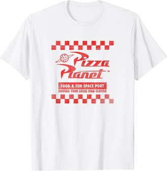 Disney Pixar Toy Story Pizza Planet Checkered Logo T-Shirt