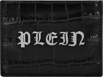 Philipp Plein Portemonnaies - Kartenetui Gothic Plein Crocco Print - Gr. unisize - in Schwarz - f&uuml;r Damen