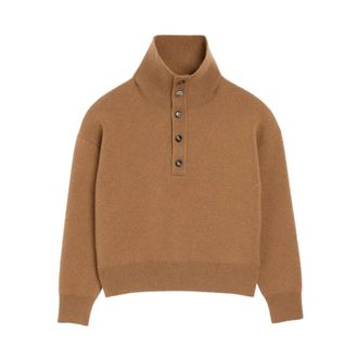 Ami Wollpullover mit hohem Kragen - - Knitwear - Damen - Braun - L