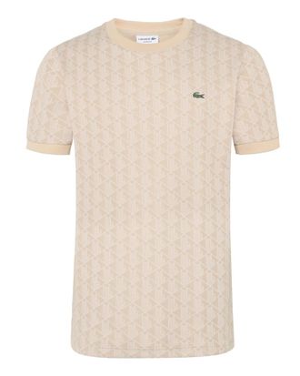 Lacoste T-Shirt in Jacquard-Strick mit Monogramm-Print, Classic Fit in