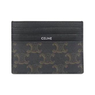 Celine Pre-owned Triomphe Canvas Calf Card Case - Femme - Pre-owned - Noir - Taille: ONE Size
