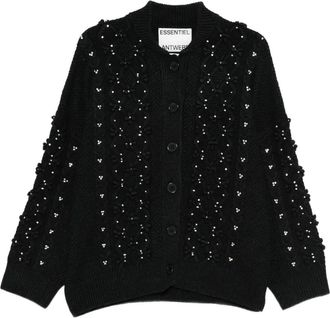 Essentiel Cardigan mit Strass - Schwarz