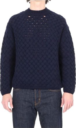 C.P. Company C.p. Company, Homme, Pulls, Bleu, Taille: XL Pull Ras du Cou en Laine dAgneau