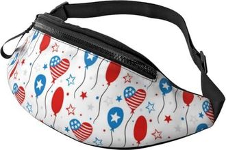 Generic Ballon Drapeau Am&eacute;ricain Pour La F&ecirc;te De LInd&eacute;pendance Sac &Agrave; Bandouli&egrave;re Polyvalent Sac De Voyage Unisexe Sacoche Ceinture Pour Shopping Sports Vacanc