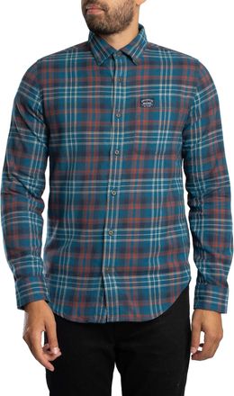 Superdry Herren Lang&auml;rmliges Baumwoll-Holzf&auml;llerhemd Logger Kariert Blau XXL