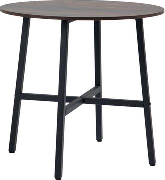 HOMCOM Esszimmertisch Esstisch K&uuml;chentisch f&uuml;r 4 Personen, Wohnzimmertisch im Moderndesign f&uuml;r Esszimmer, K&uuml;che, Stahl, Braun, 80 x 80 x 76 cm - Homcom