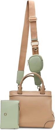 Oltre Femme, Sacs, Beige, Taille: ONE Size Sac Baril avec Mini Pochette