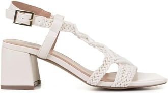 Bibi Lou Geflochtene Sandalen mit Blockabsatz - Wei&szlig;