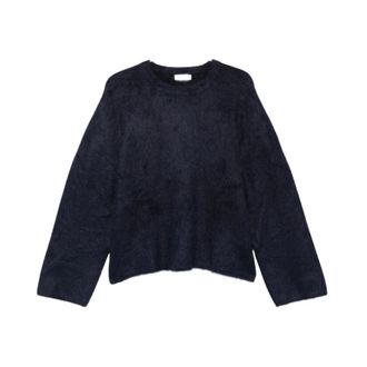 Soft Goat Alpaka Rundhals-Pullover - - Knitwear - Damen - Blau - L