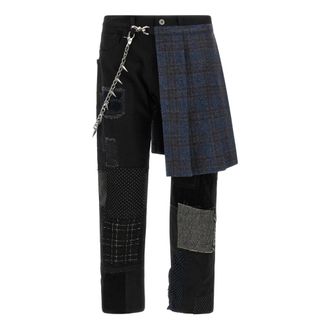 Junya Watanabe Homme, Jeans, Noir, Taille: M Jeans Denim Patchwork Effet D&eacute;lav&eacute; Coupe Droite