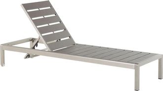Beliani Beliani - Transat de Jardin en Aluminium et Bois Composite Gris Dossier R&eacute;glable en 4 Nardo