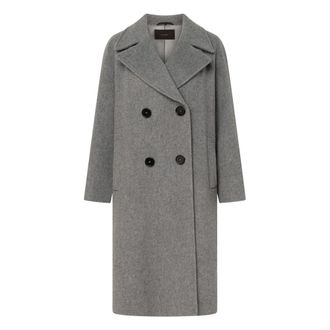 Windsor Gebrusteter Wollmantel mit Doppelreihenverschluss - - Coats - Damen - Grau - S