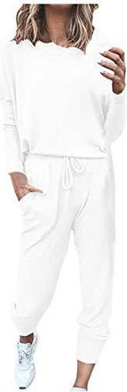 Generic Survêtement complet 2 pièces pour femme - Tenue surdimensionnée à capuche et pantalon de jogging - Automne et hiver - Ensemble complet avec doublure e