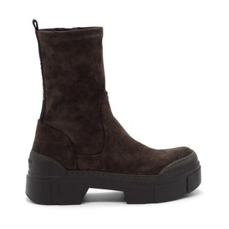Vic Mati&eacute; V14 Roccia - Dunkelbraune Stretch-Stiefelette - - Shoes - Damen - Braun - 37 EU
